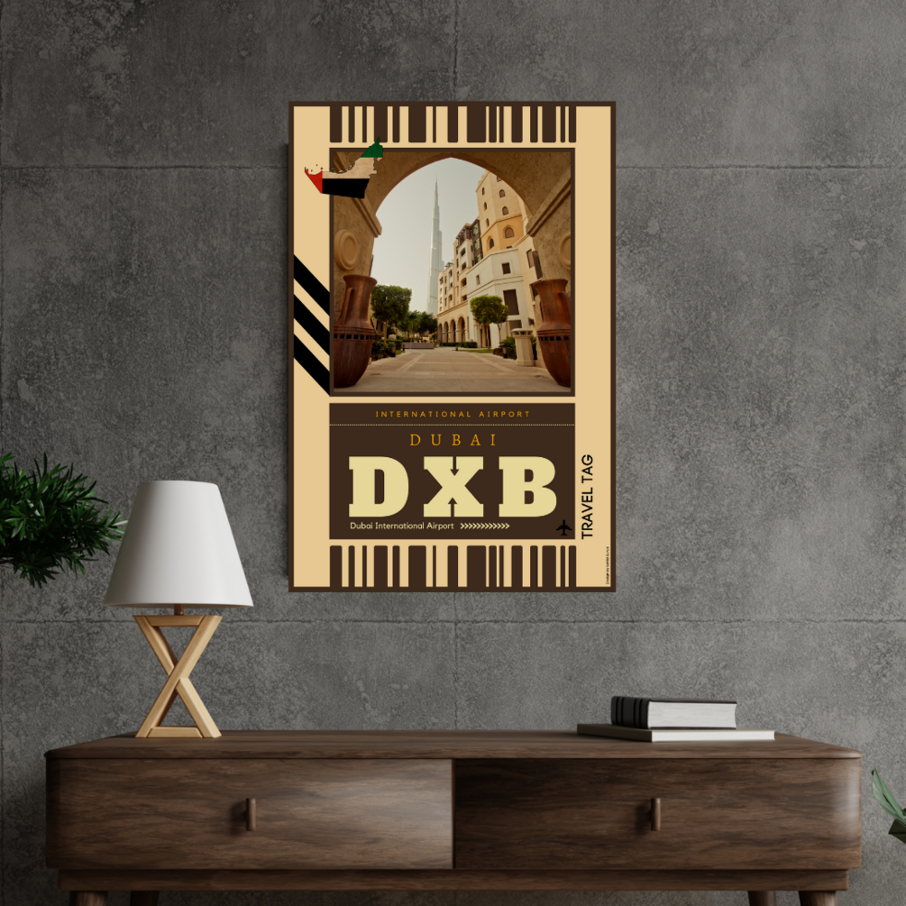 DBX DUBAI PRINTABLE AIRPORT CODE WALL ART