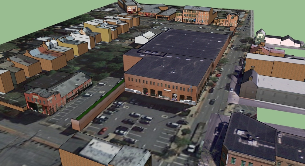 Sketchup File of Buildings surrounding Post Office in downtown ...