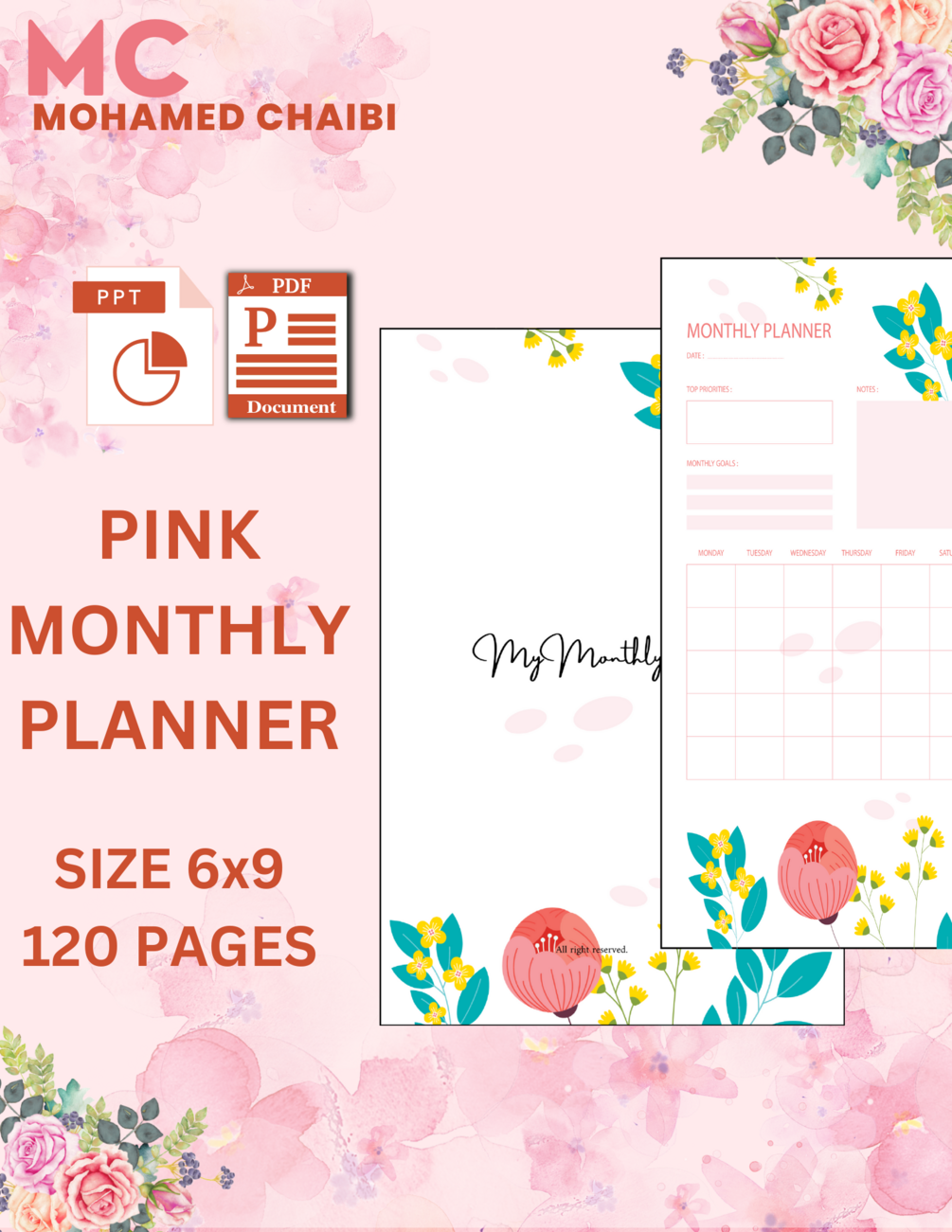 Undated Monthly Planner to Increase Productivity, Time Management and ...