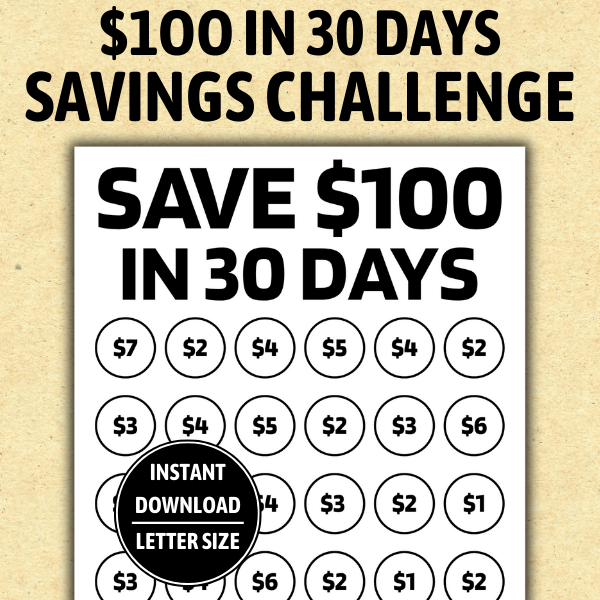 Save $100 in 30 Days | 30 Day Savings Challenge