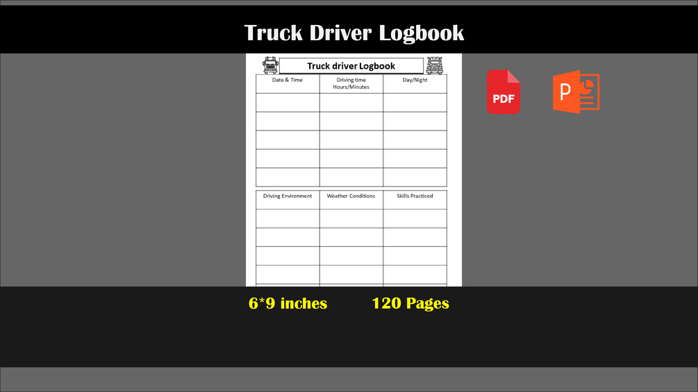 Truck driver Logbook kdp Interior 6*9 in 120 pages