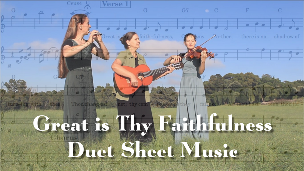 "Great is Thy Faithfulness" duet arrangement sheet music (with chords)