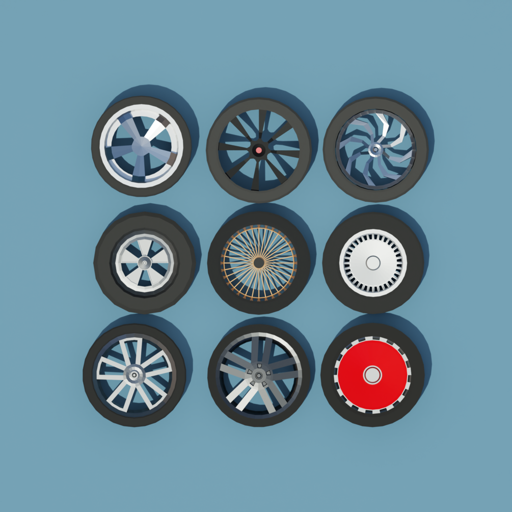 Low Poly Wheel Pack