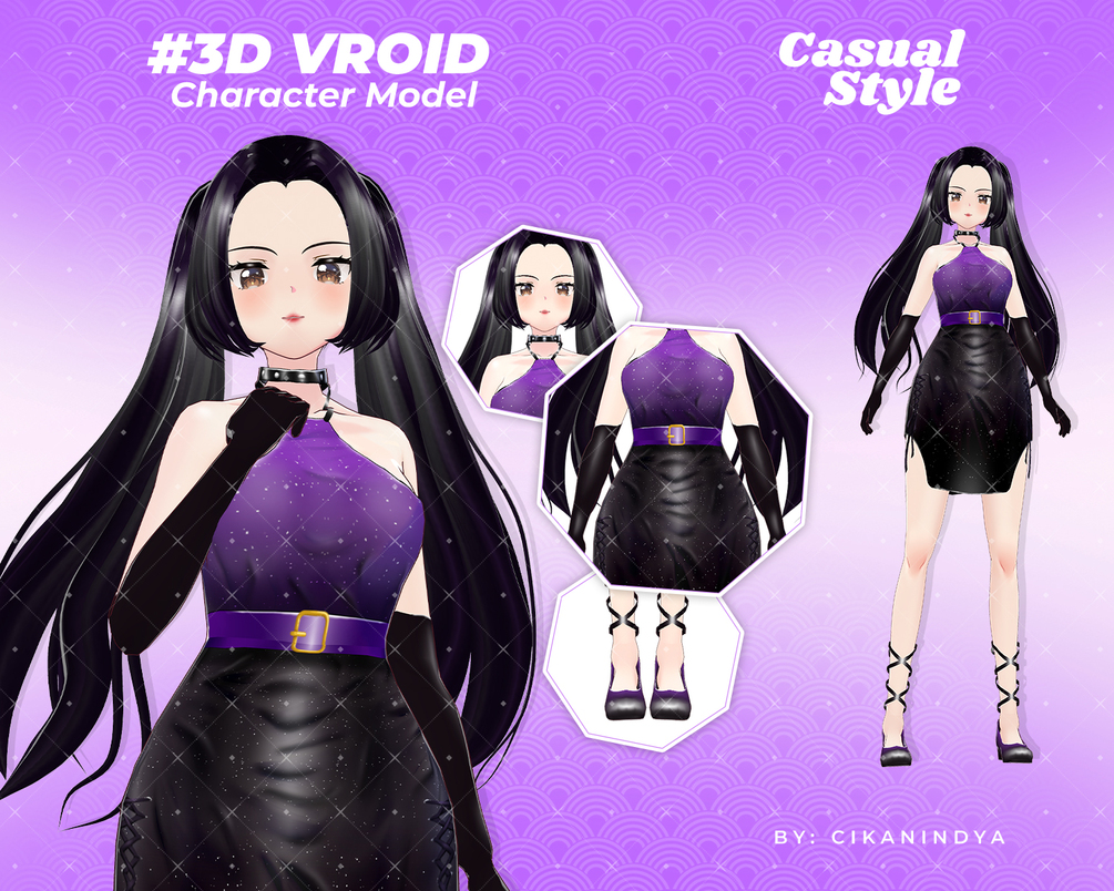 Virtual Persona Model 3D Vroid Anime Girl Angeline for Gaming Stream ...