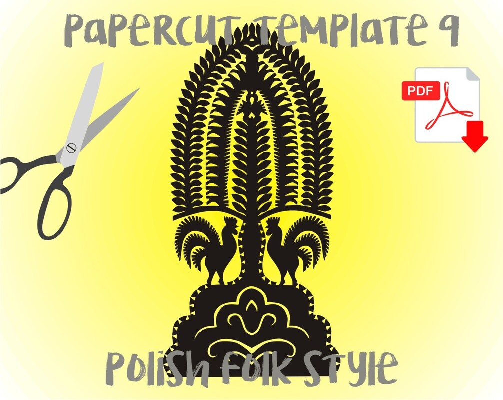 Papercut printable template from Poland / paper cut / folk art / paper ...