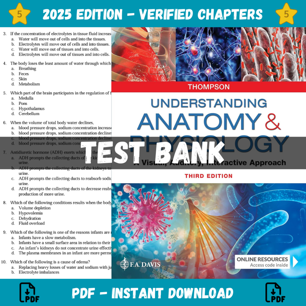 Test Bank for Understanding Anatomy and Physiology 3rd Edition