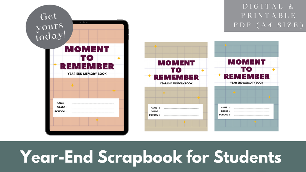 🎓 Year-End Memory Scrapbook for Students – Digital & Printable PDF (A4 ...