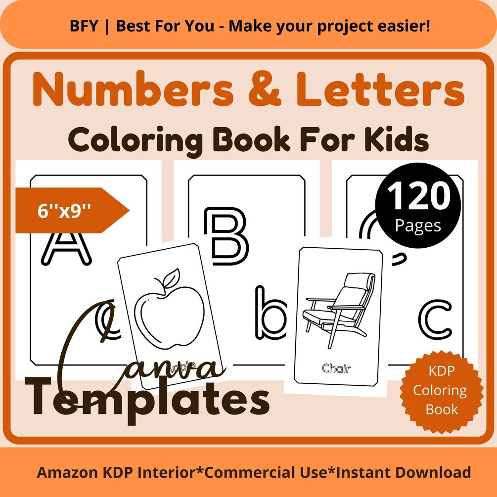 Numbers, Letters and Everything Coloring Pages For Kids | Amazon KDP ...