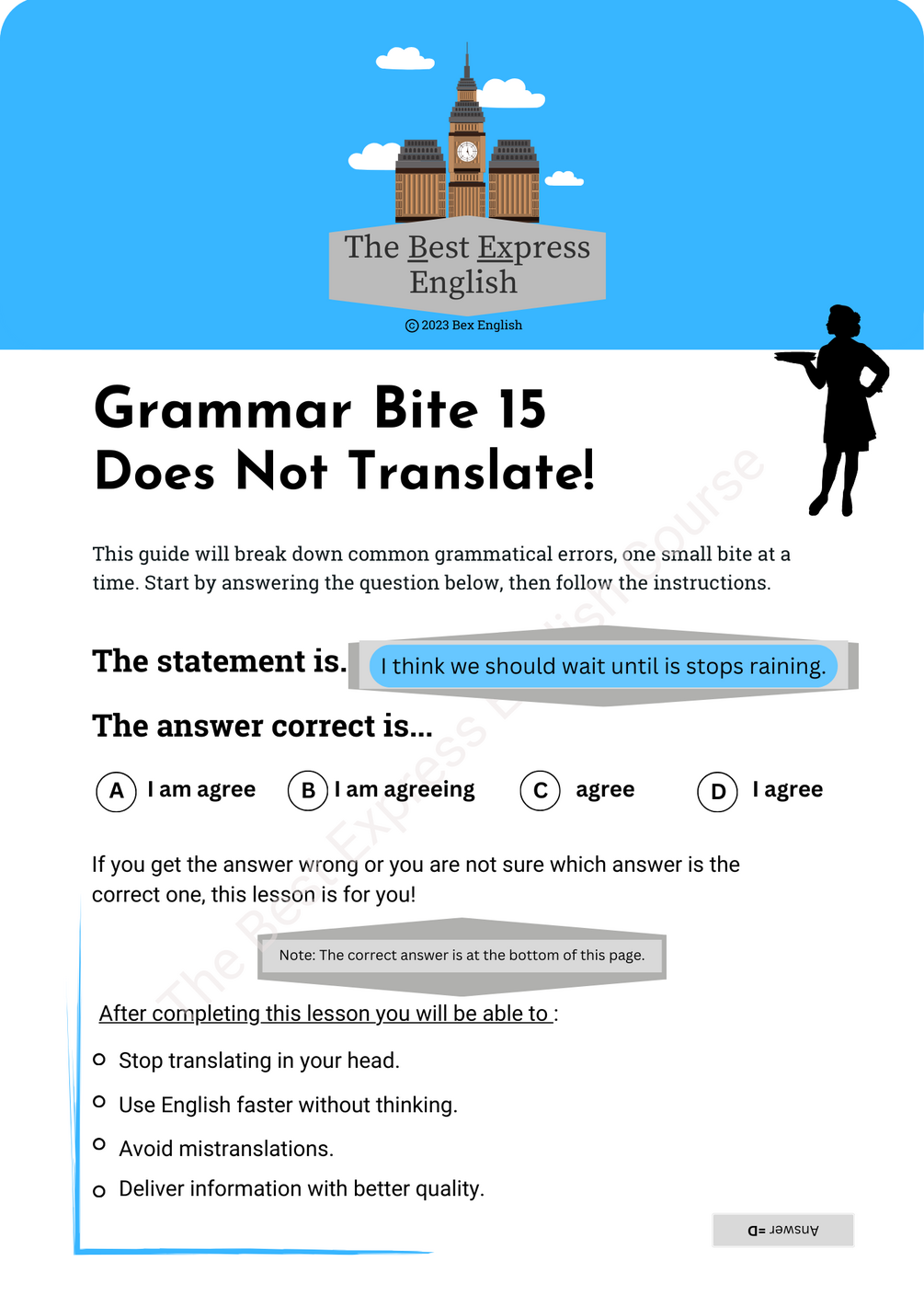 Laugh & Learn English Grammar Bites, 15 Does Not Translate!