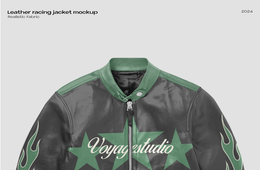 Leather racing jacket mockup