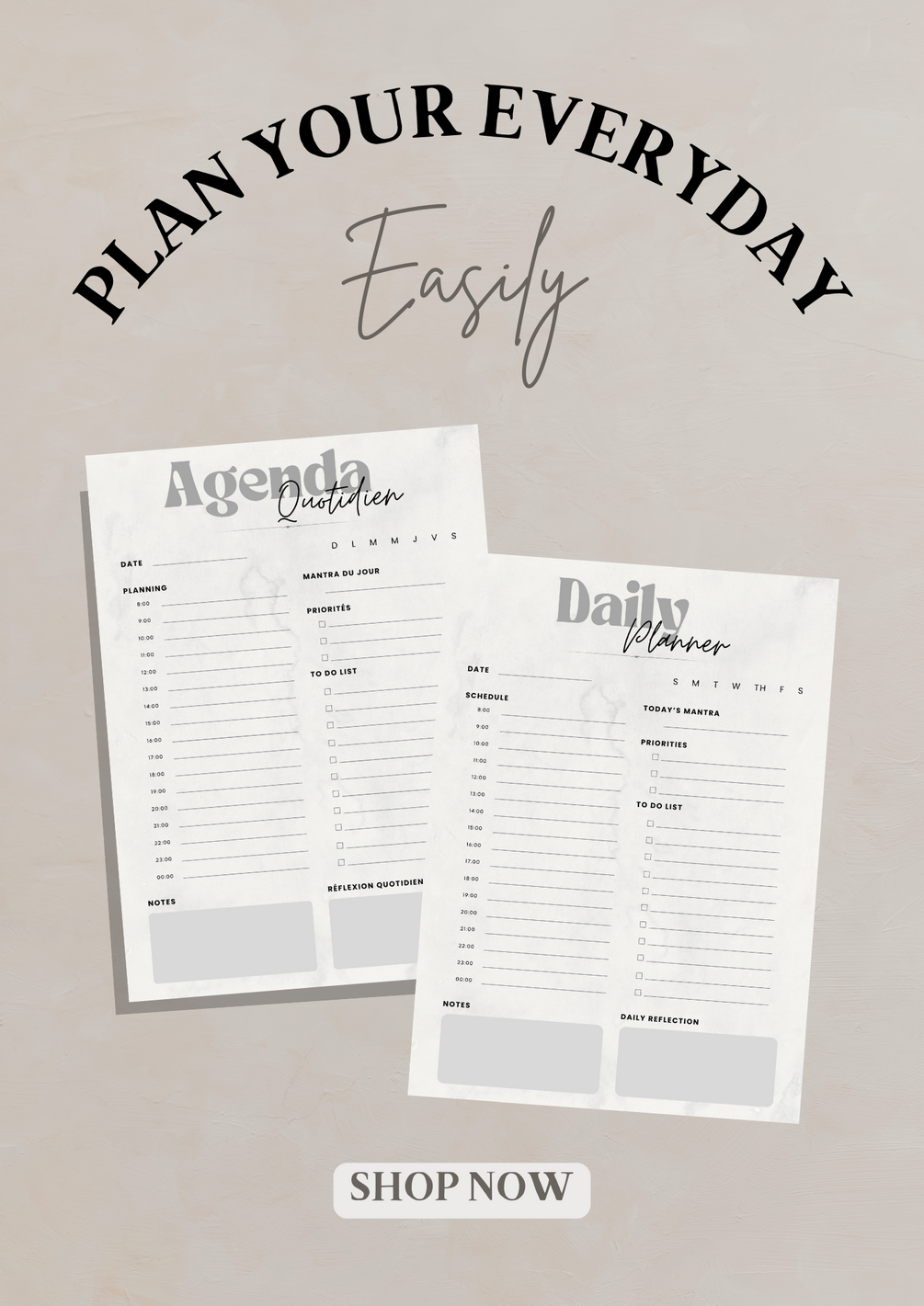 Minimalist Daily Planner | Daily planner | Printable Planner | Ipad ...
