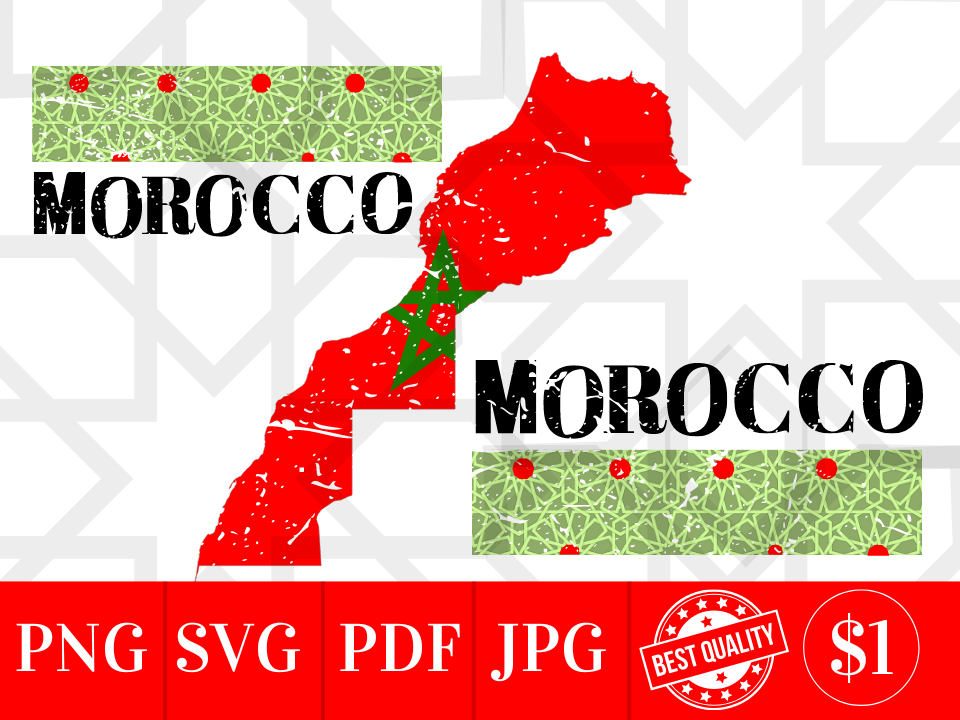 kingdom of morocco map with Moroccan traditional ceramic design,MOROCCO ...