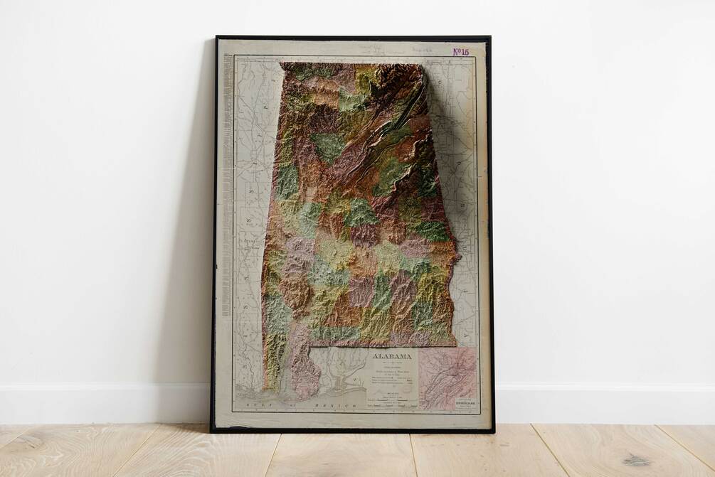 Alabama 1904 Shaded Reef Map