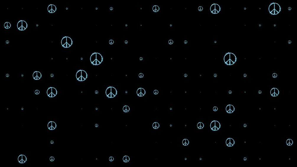 Peace Sign Variations Crazy Displaced Glow Backgrounds Loopable 4K