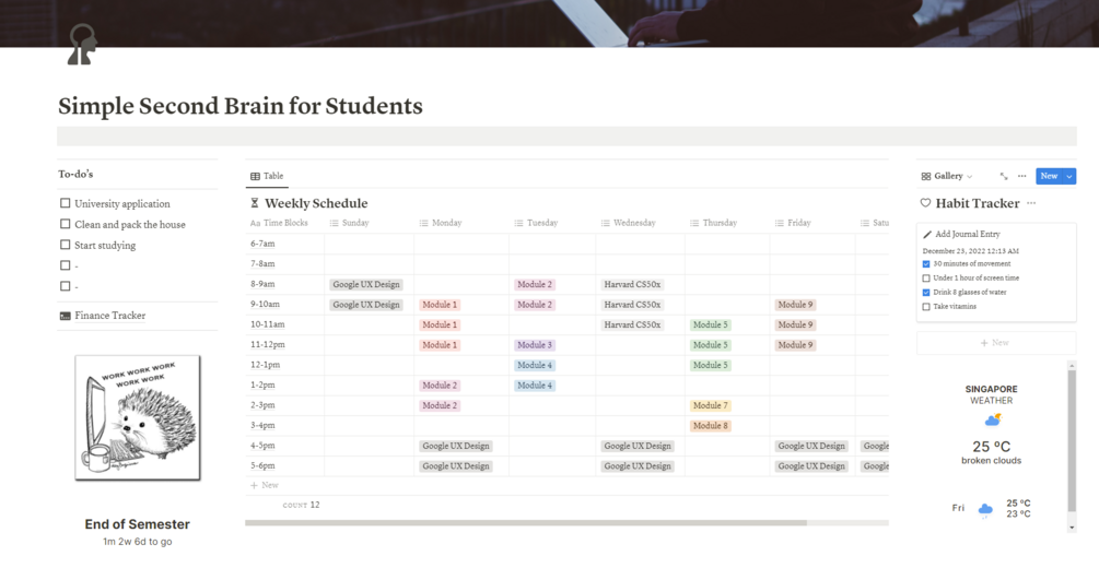 Minimalistic Second Brain for Students!