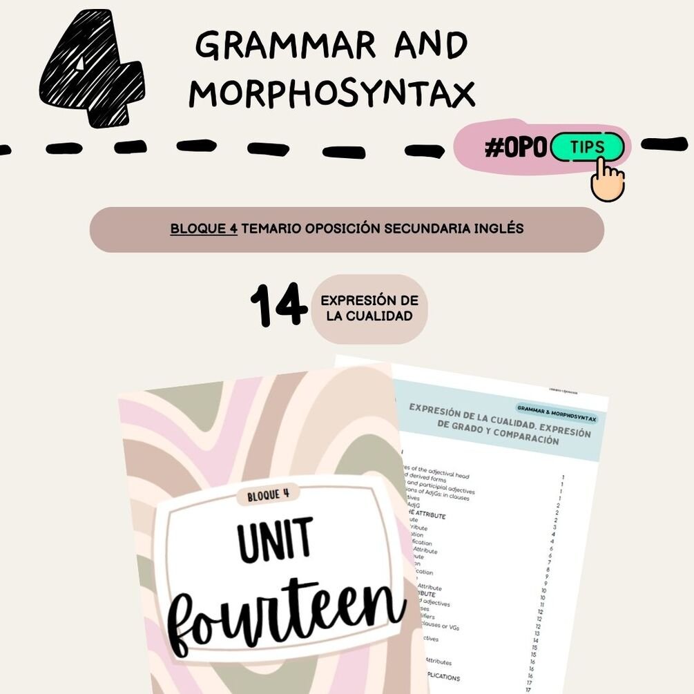 UNIT 14: Expresión de la cualidad. Expresión de grado y comparación.