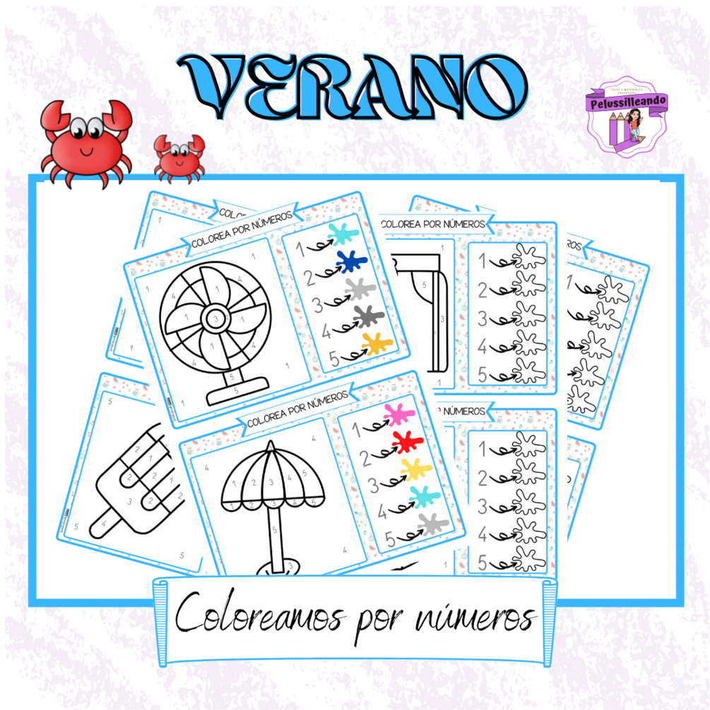 Colorea por números Verano