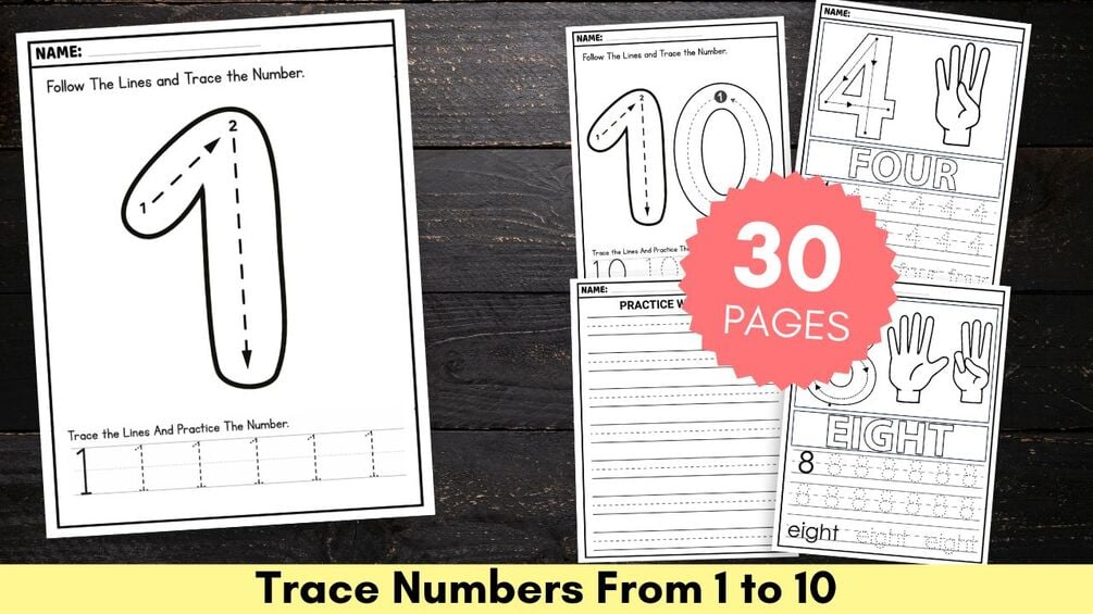 Preschool | Pre-K Morning Work | Math Worksheets: Trace Numbers From 1 ...