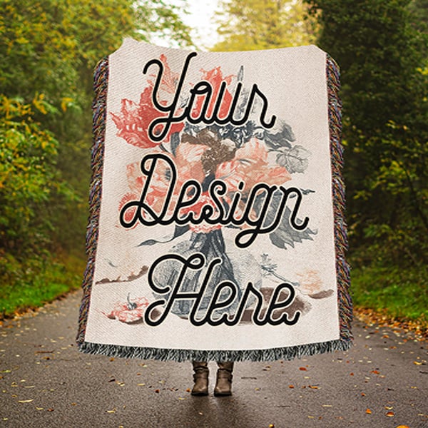 Jacquard Fringe Woven Blanket Mockup Bundle