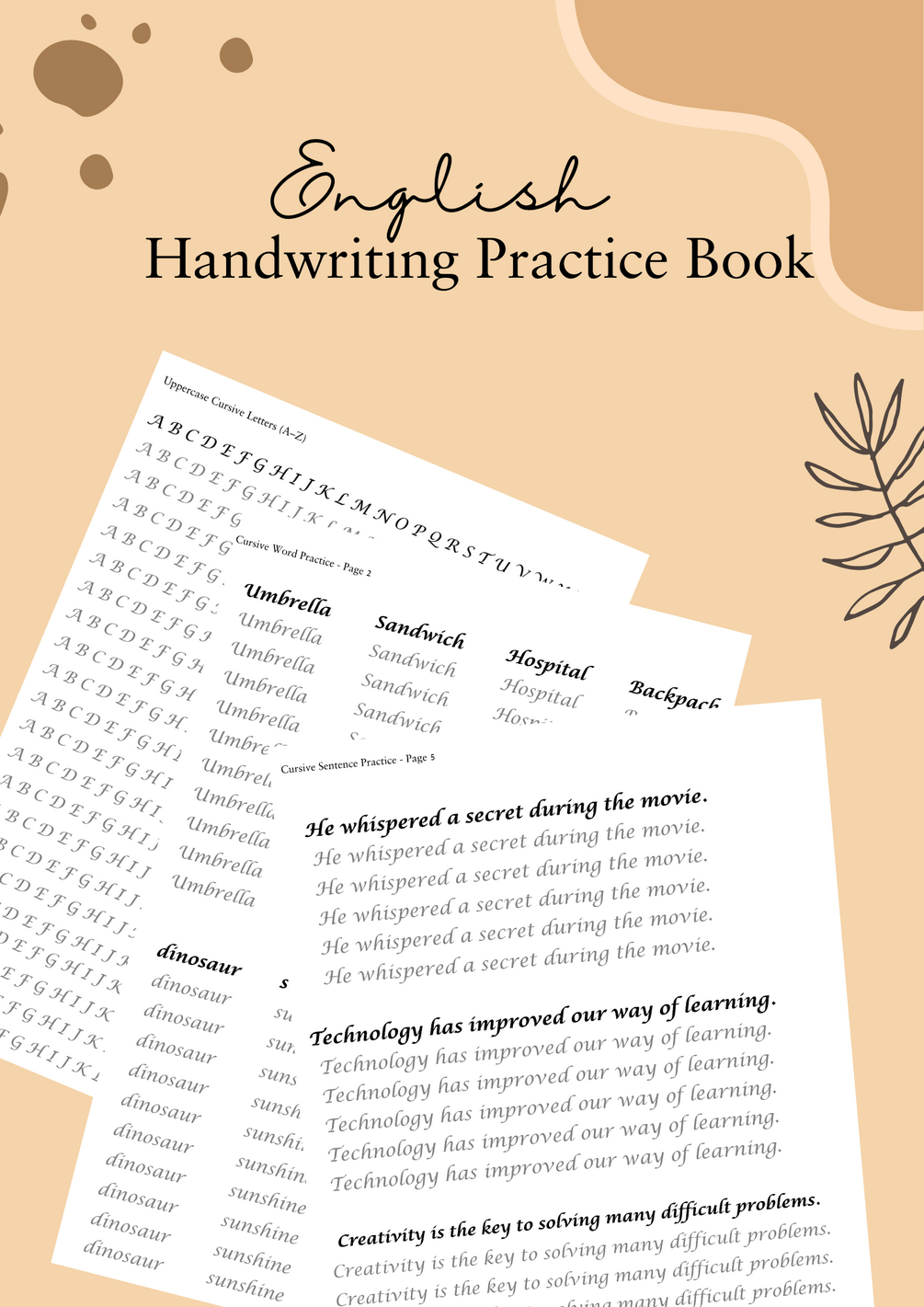 English Handwriting Practice Book