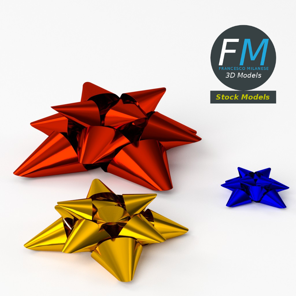 3D MODEL - Star ribbons bows
