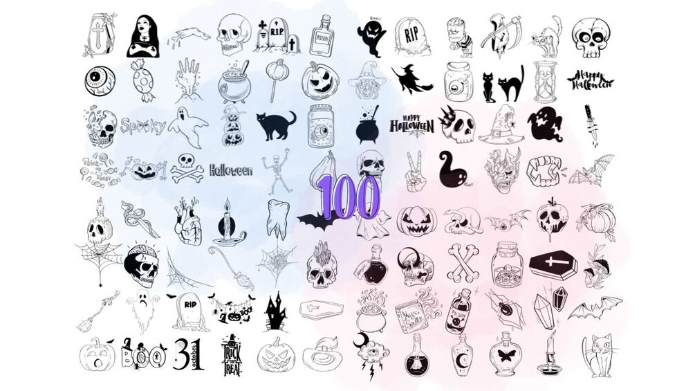 Procreate Halloween 100 Stamps Brushes