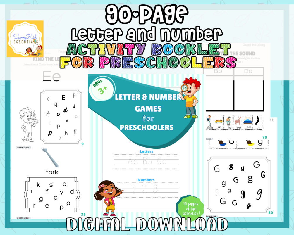 90-page Practice Letter Word and Number Games and Educational ...