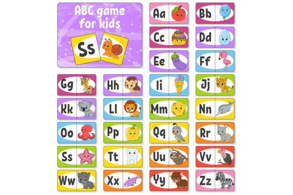 Set ABC Flash Cards. Alphabet for Kids