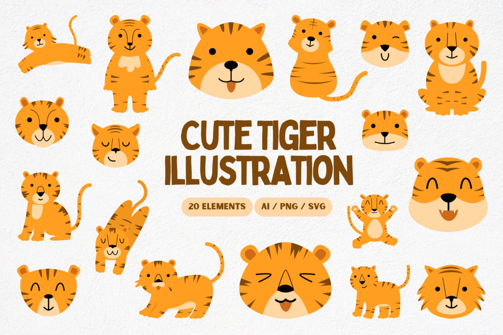 Cute Tiger Illustration