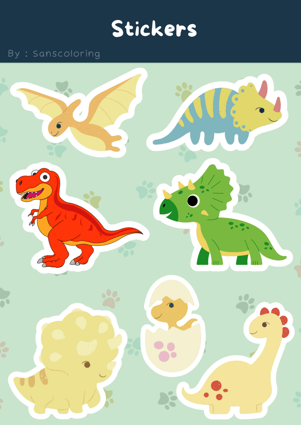 Dinosaurus Stickers Printable