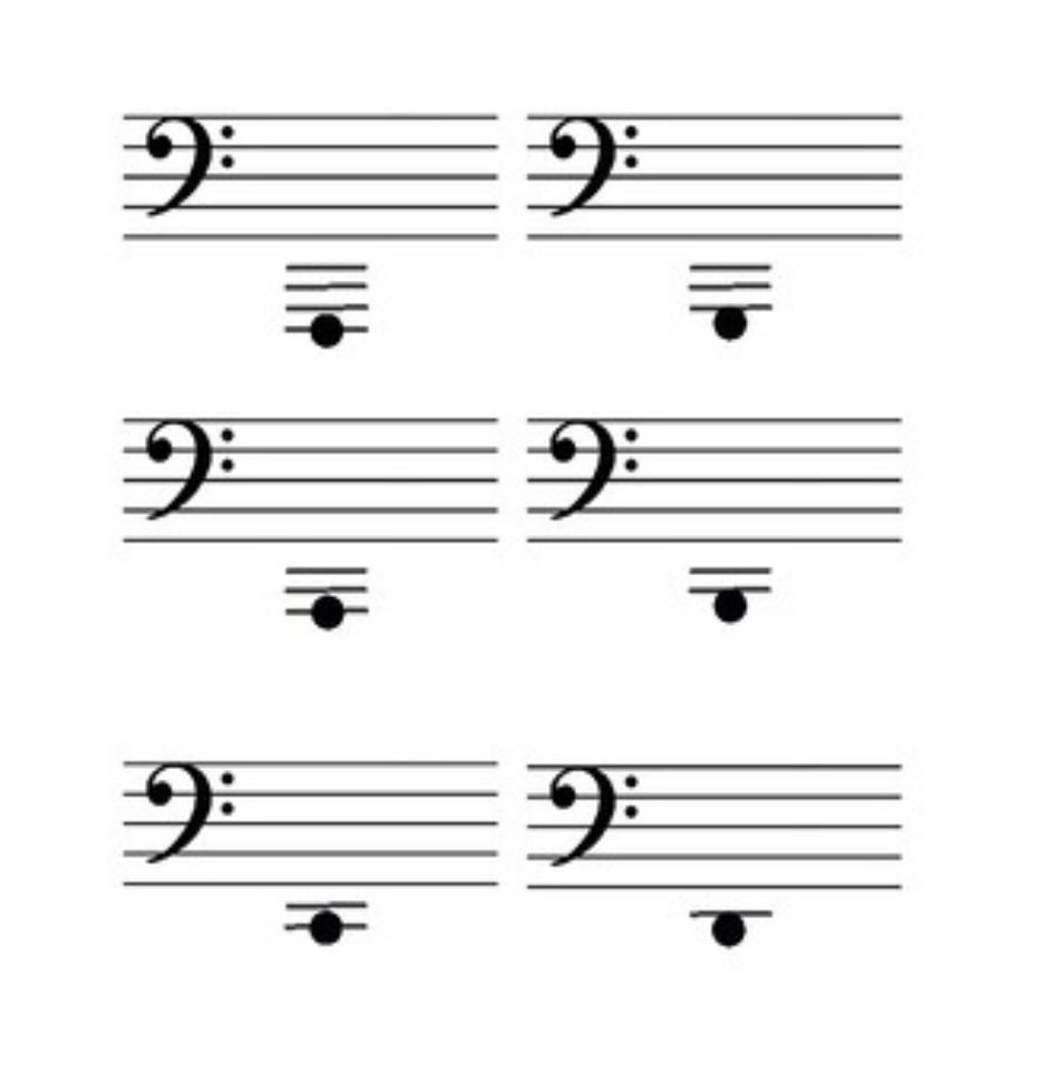Bass Clef Notes Flashcards (4 Octaves - F to F)