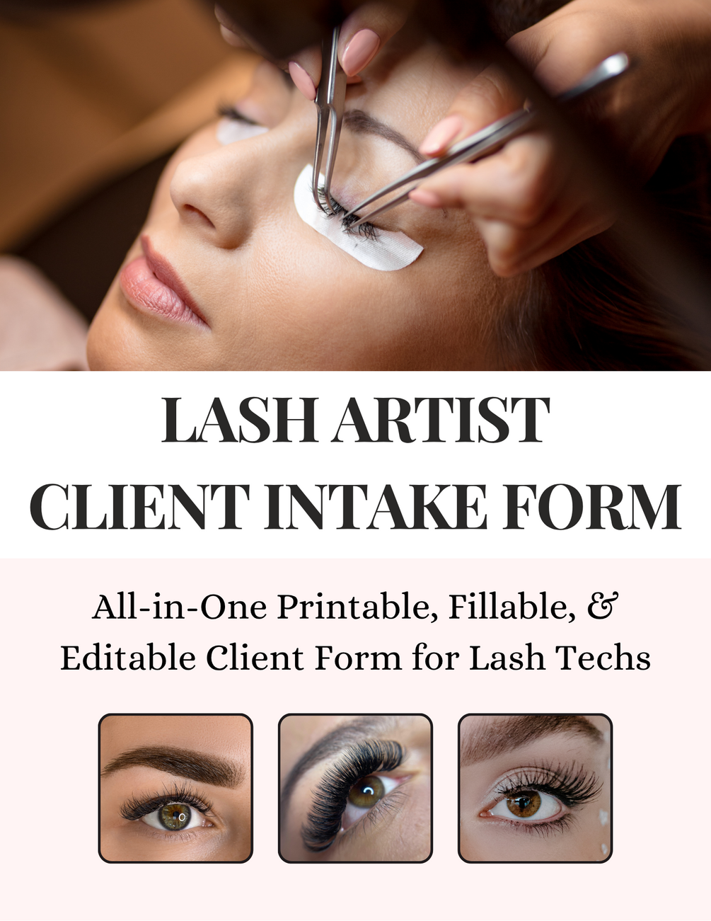 Lash Client Intake Form – Editable Canva Template for Lash Artists