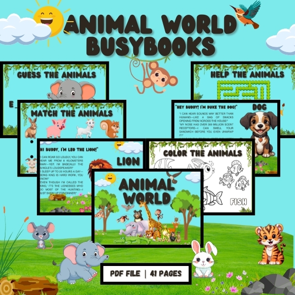 Animal World Busy Books for Children