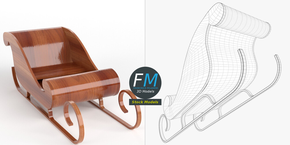 3D MODEL - Wooden sledding