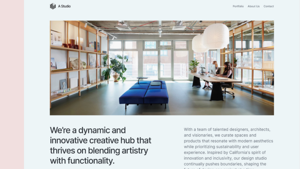 Design studio website template