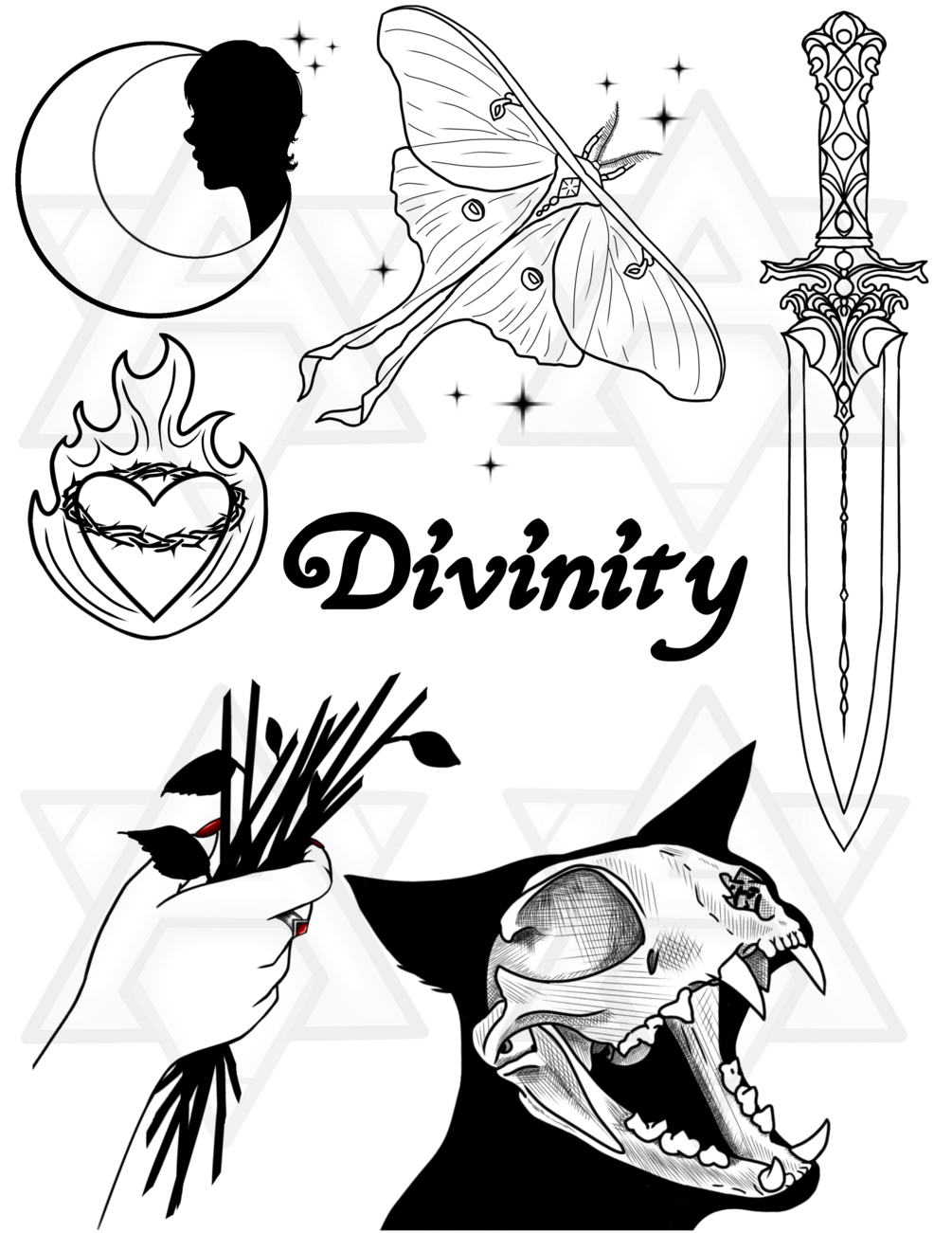 Divinity: Pro Tattoo Flash Sheet