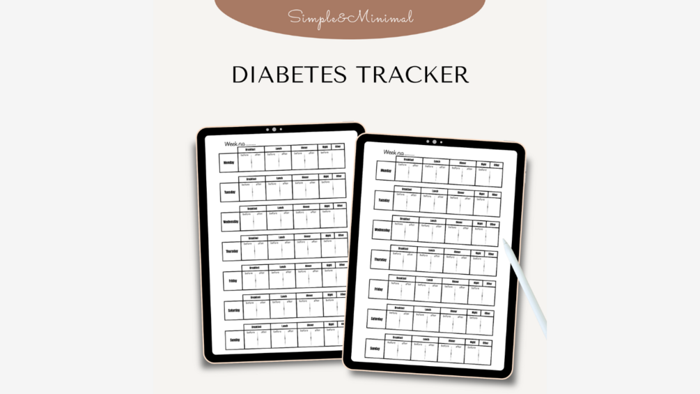 Diabetes tracker | Printable + Digital PDF for Daily Life, Goals