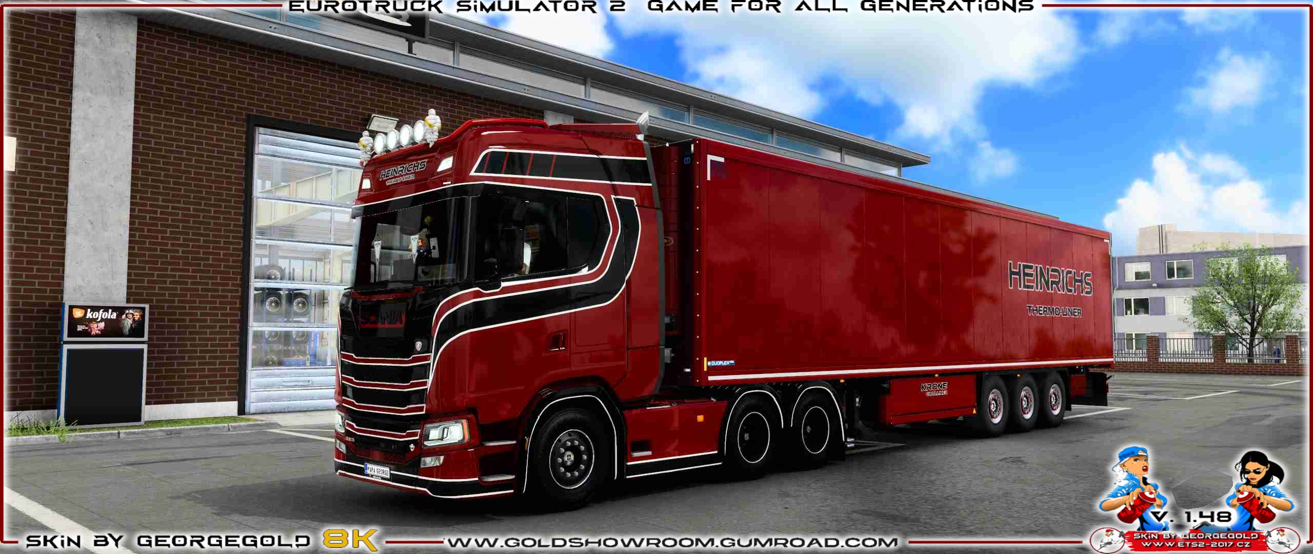 ETS 2 Skin Combo Scania S NG Heinrichs Thermo Red