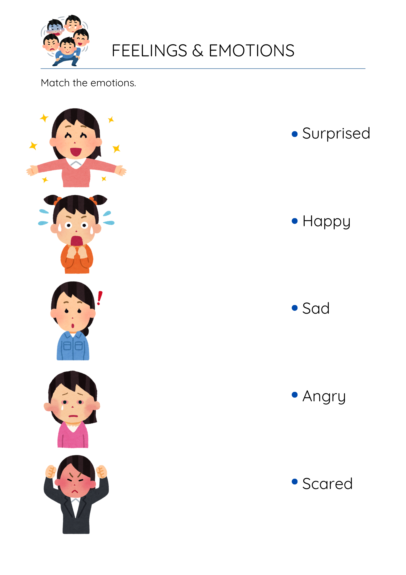 SOCIAL & EMOTIONAL LEARNING WORKSHEETS (Blue)