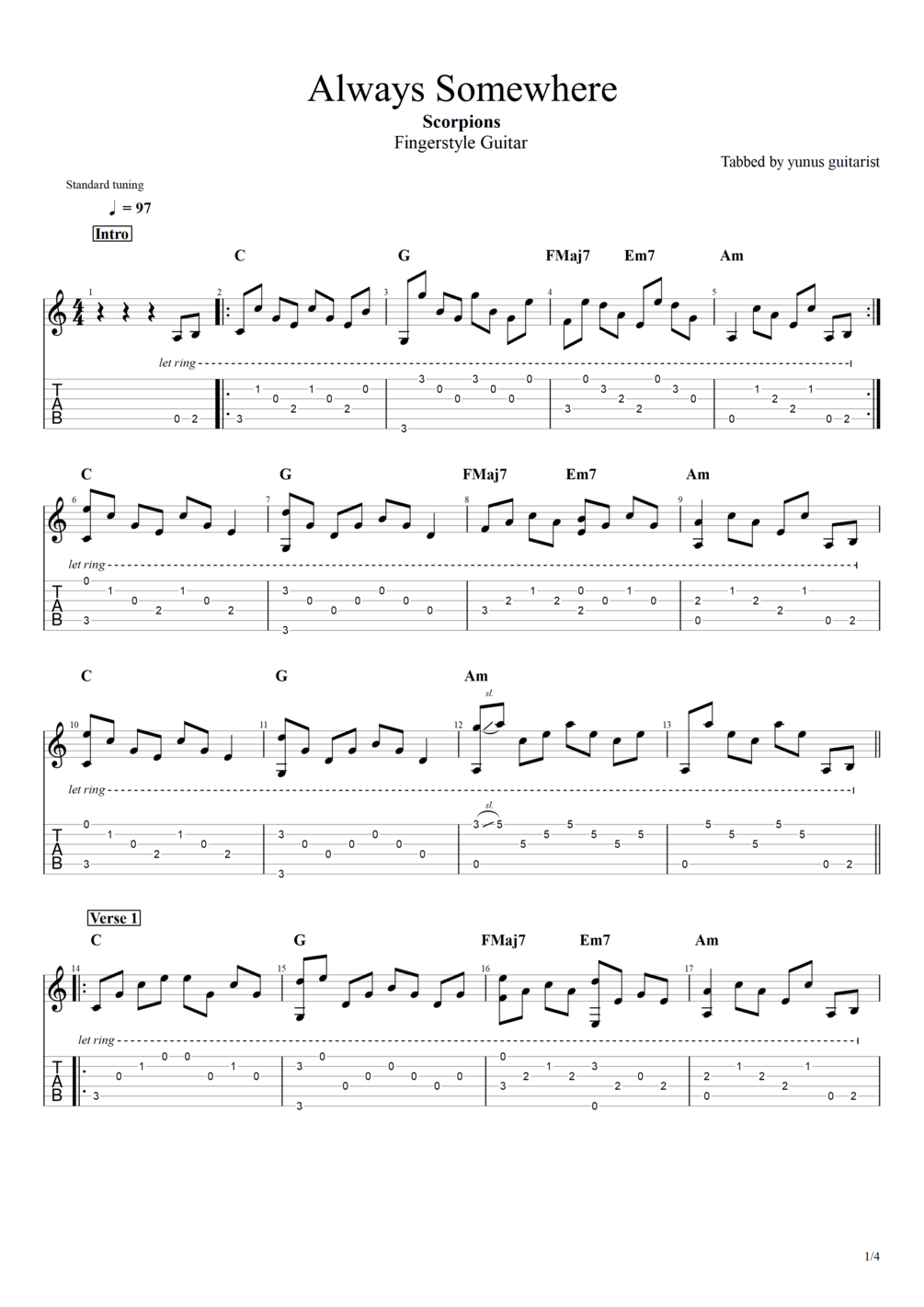 TAB. Always Somewhere - Scorpions (PDF)