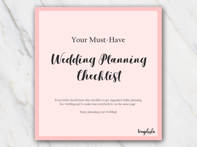 Pink Wedding Planning Excel Checklist