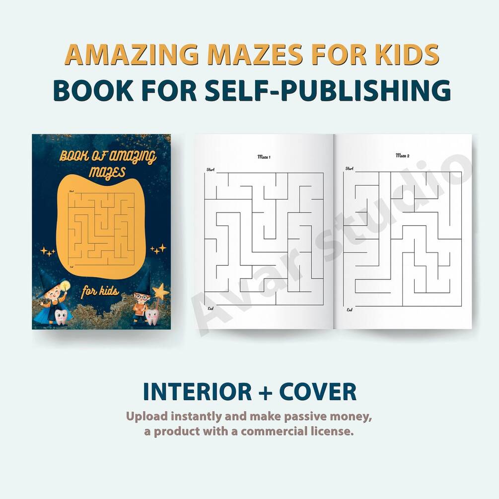 Printable Maze Activity Sheets Book for Kids | Kdp Interior and Cover ...