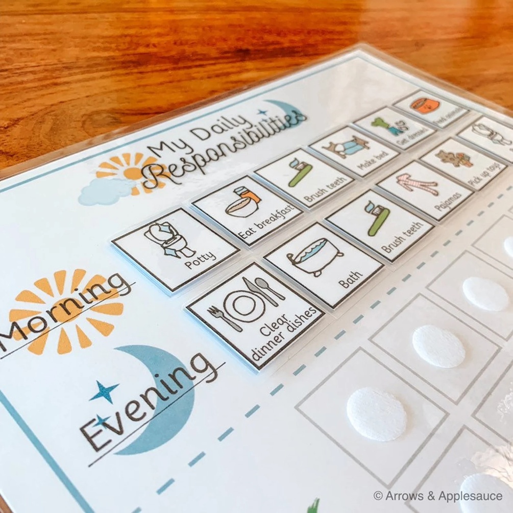 Kids Daily Responsibilities Chart, Printable Daily Routine, Chore Chart ...