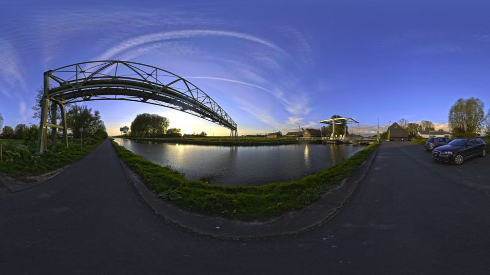 360 HDRI Map - SUNSET AT RIVER - Parking
