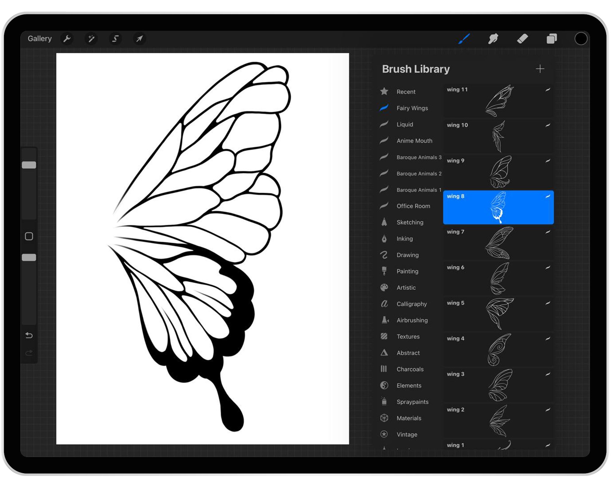 20 Procreate Fairy Wings Stamp Brushes Collection