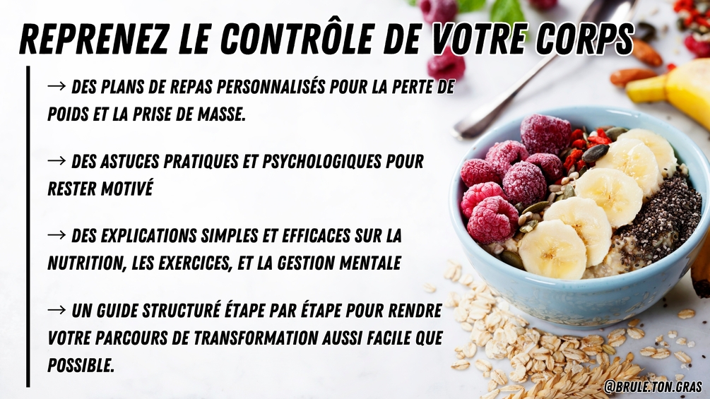 Reprenez le Contrôle de Votre Corps - Le Guide Ultime pour la Perte de Poids et la Prise de Masse ️