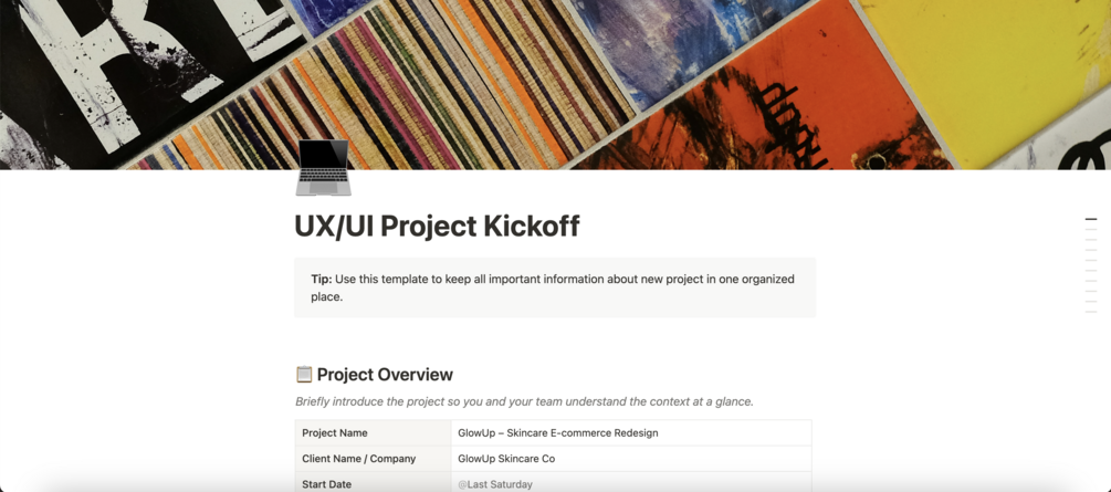 UX/UI Project Kickoff Template