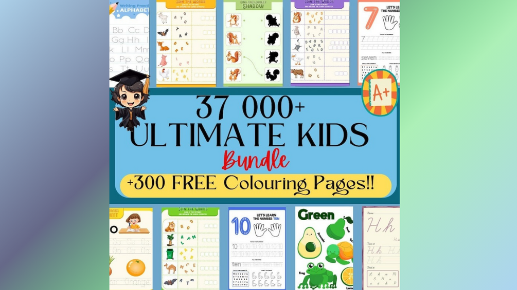 Preschool Pre-K + Kindergarten Learning Bundle, Activity Worksheets ...