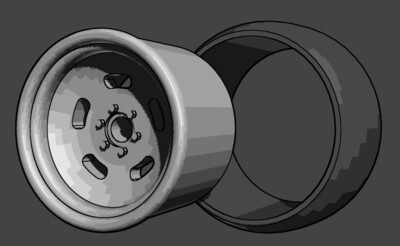 3D Model - Wheel - Slotted