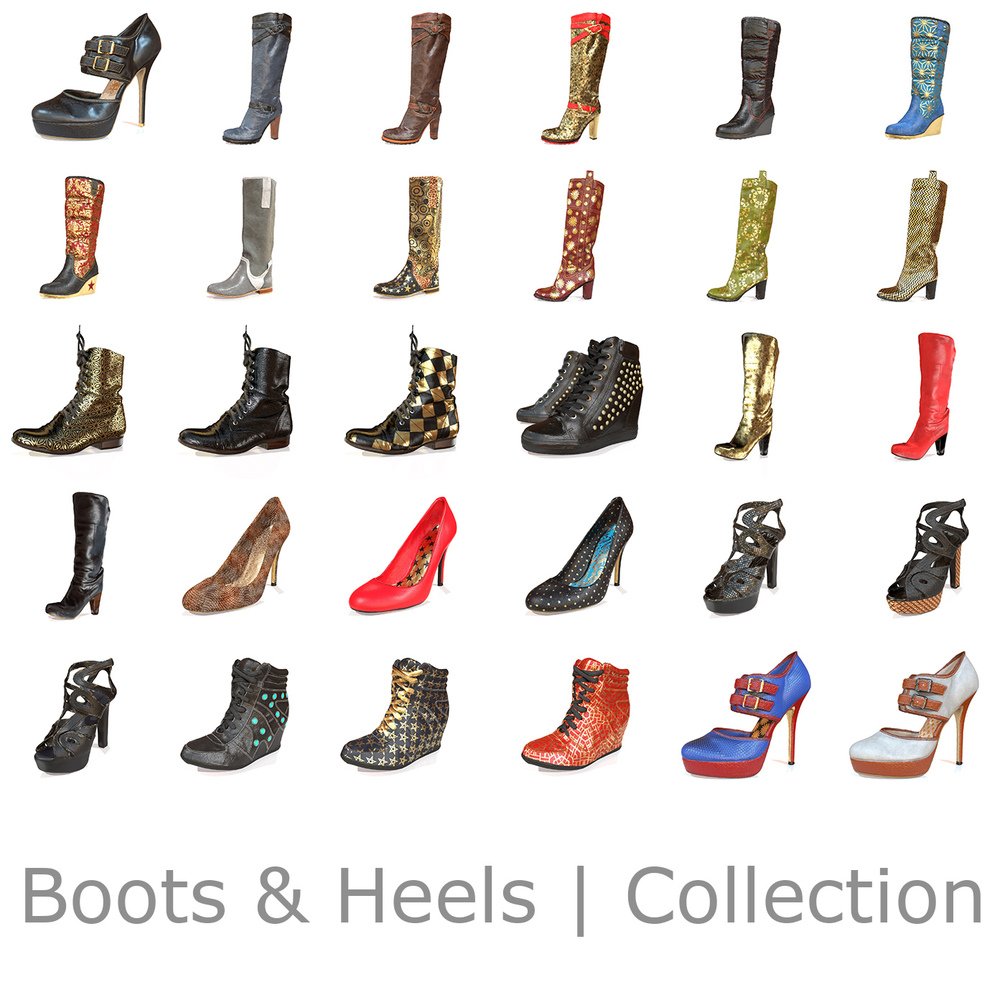 30 Elegant and Stylish 3D Scanned Woman Shoe Collection with PBR Textures